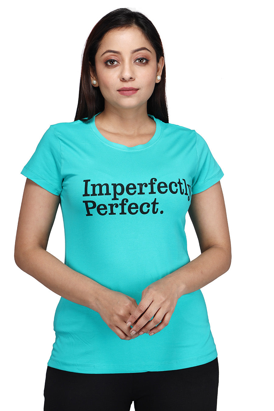 Comfort Lady Chest Print Half Sleeve Cotton Round Neck T-Shirt ...